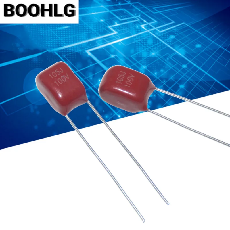 100PCS CBB capacitor 100V 105 1UF 1000NF Pitch 5MM