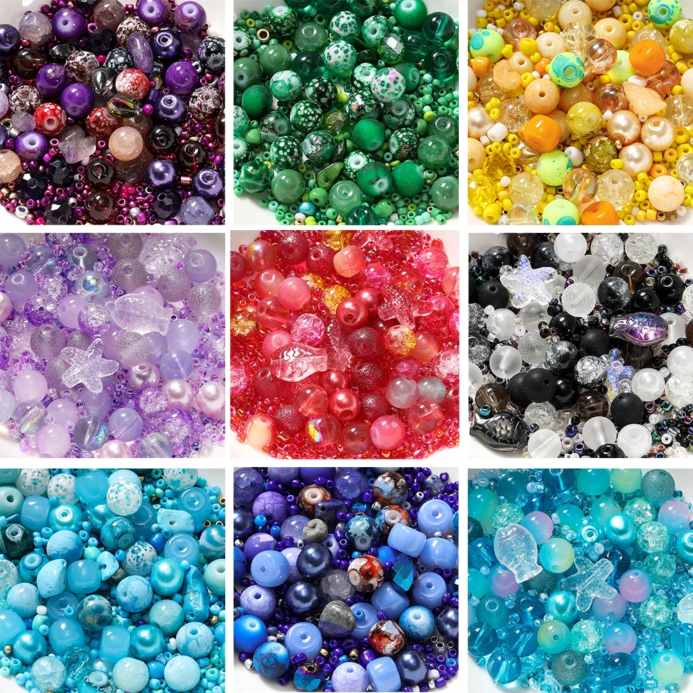 20g/Lot 8mm Mixed Glass Irregular Shape Charm Seed Loose beads for ...