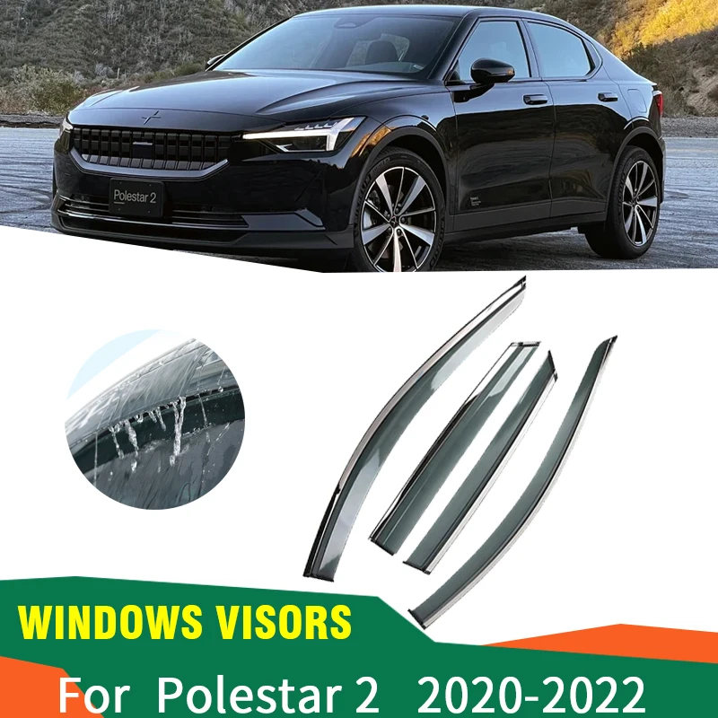4X-Car-Window-Door-Visor-For-VOLVO-Polestar-2-Accessories-2020-2021 ...