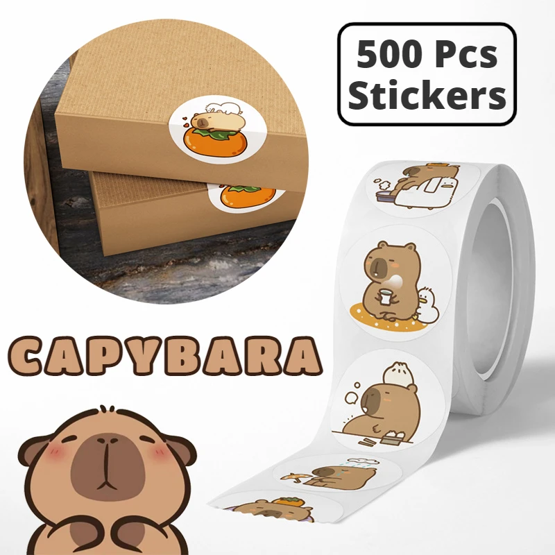 500Pcs-Capybara-Cartoon-Stickers-Cute-Animal-Theme-Seal-Labels-Stickers ...