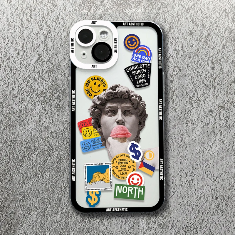 Funda para teléfono con estatua artística estética de David para A52 ...
