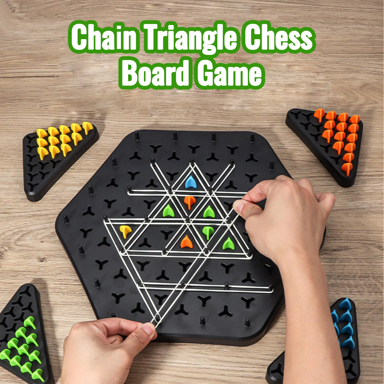 Chain-Triangle-Chess-Game-Board-Game-Rubber-Band-Geometry-Puzzle-Party ...