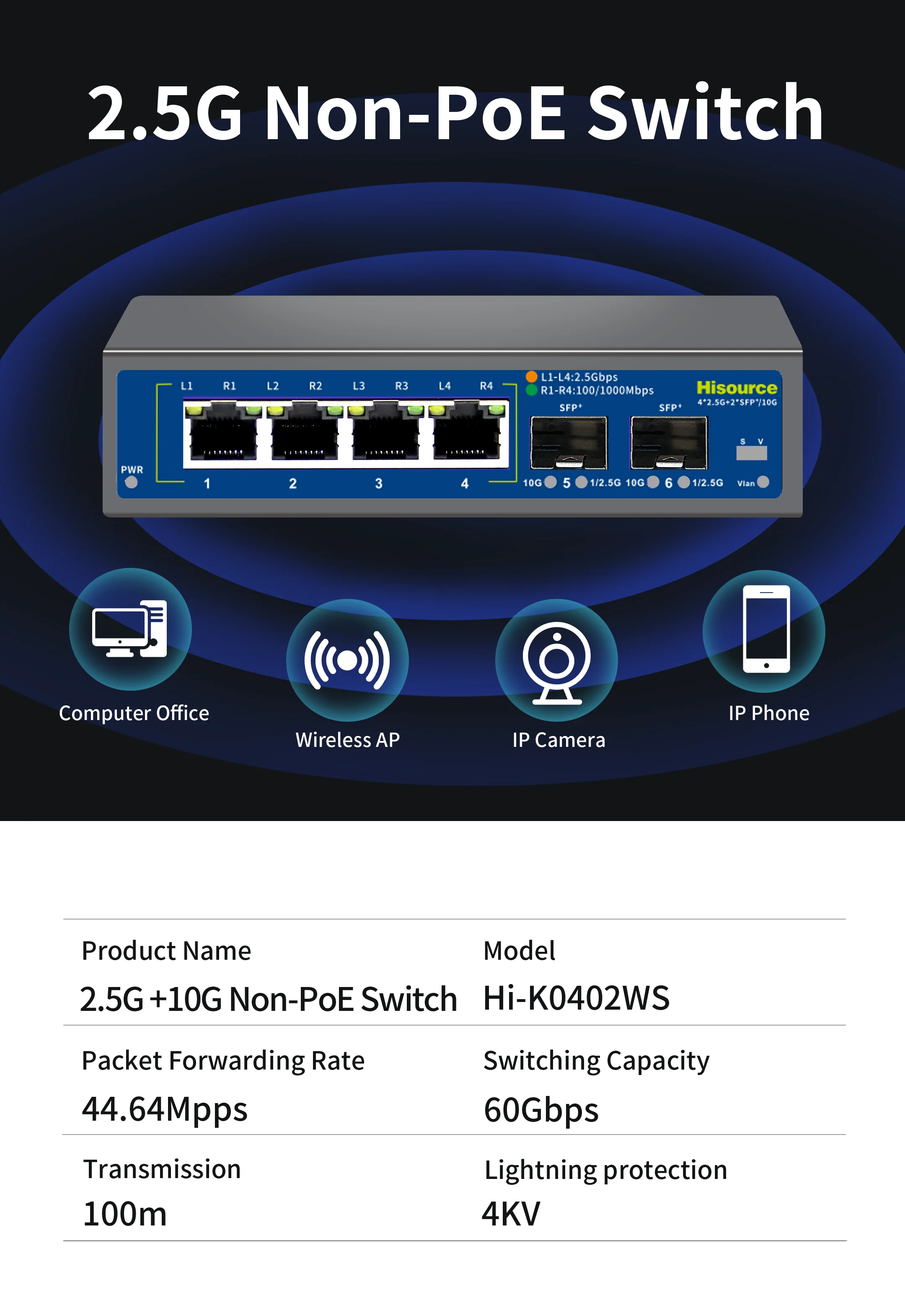 Hisource-2-5G-4-Port-Ethernet-Switch-None-POE-Networck-Switch-uplink-2 ...