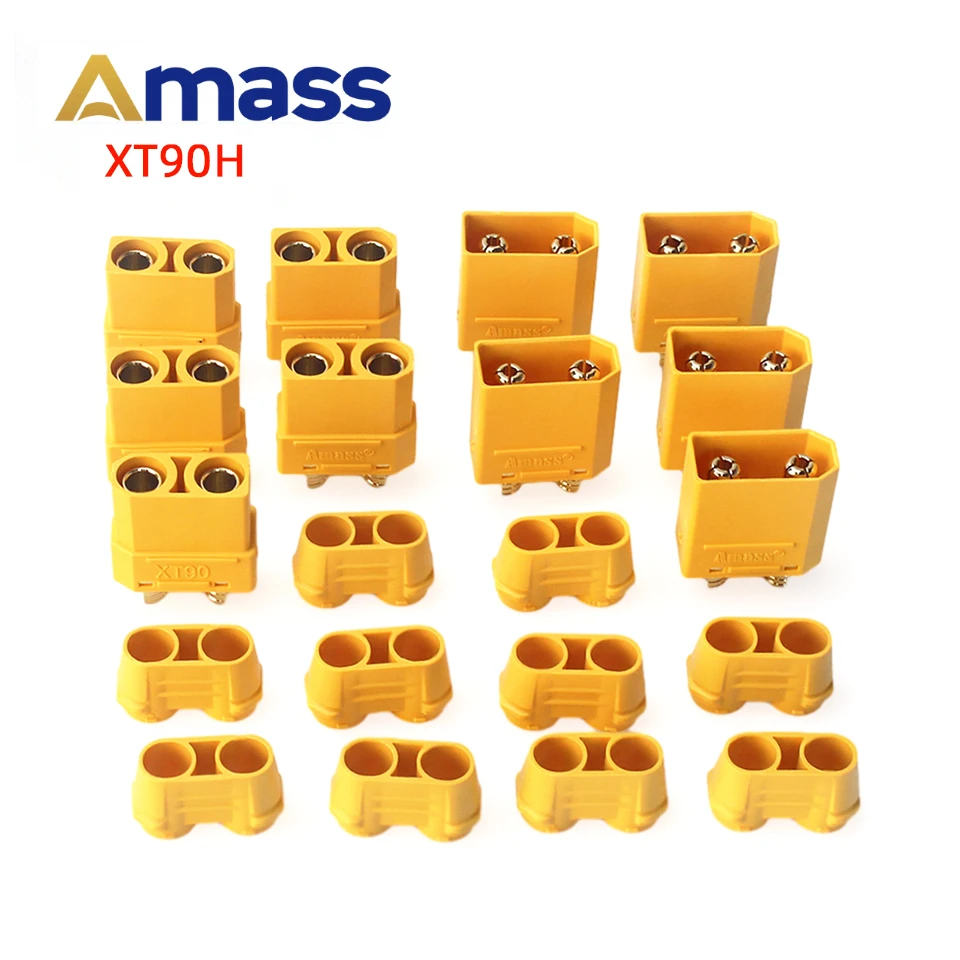 10PCS 20pc Amass XT90H Bullet Connector XT90 with Cover Plug Male ...