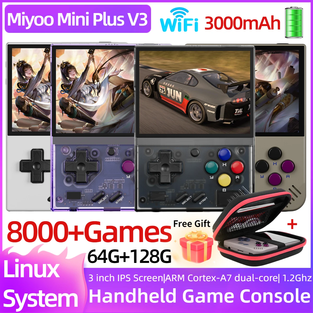 MIYOO Mini Plus Portable Retro Handheld Game Console V2 Mini+ IPS ...