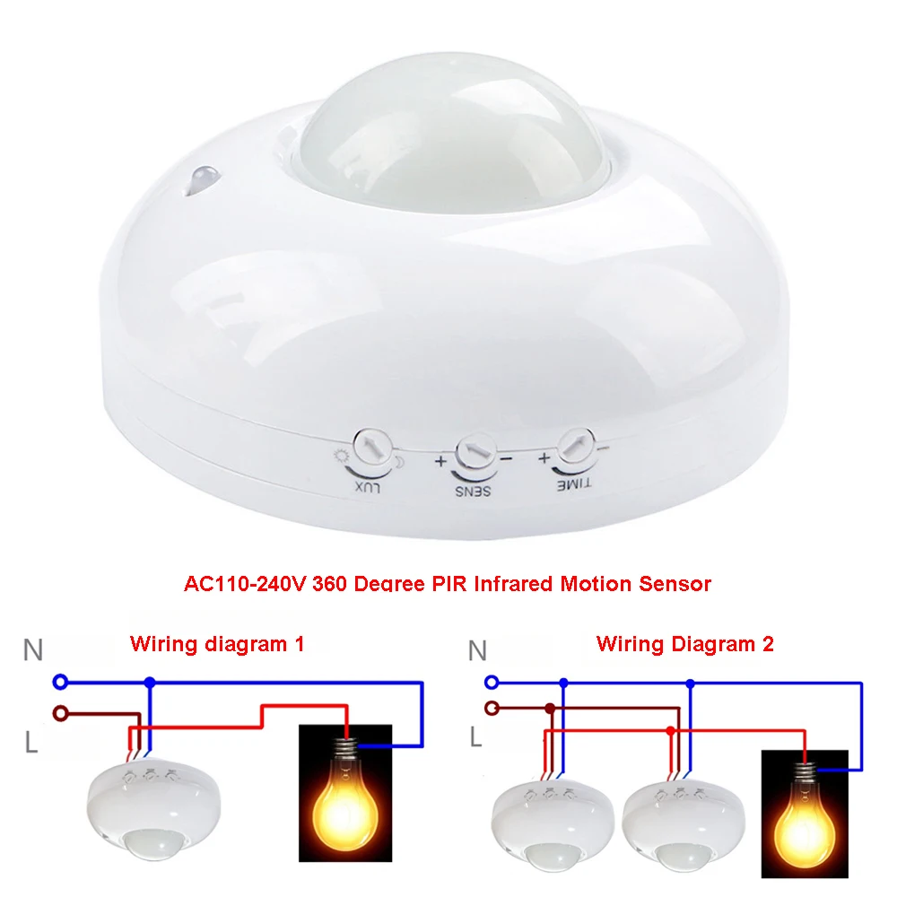 Luz con Sensor de movimiento de 220V, interruptor de luz con Sensor automático, Sensor ...