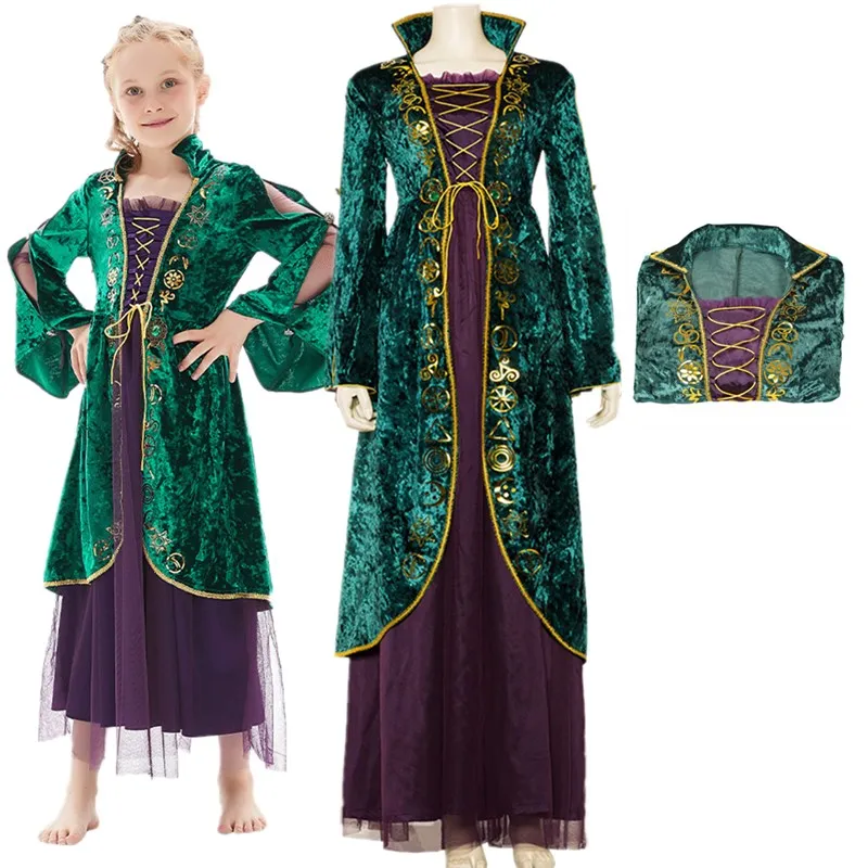 Adult/Kids Fantasy Winifred Sanderson Cosplay Costume Women Girls Dress ...