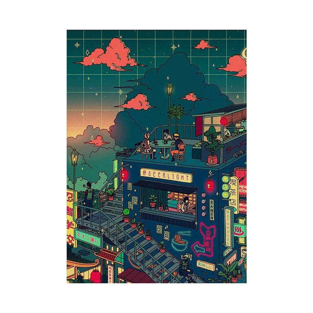 Figuras de anime japonesas Miniso, póster de Naruto Sasuke Kakashi ...