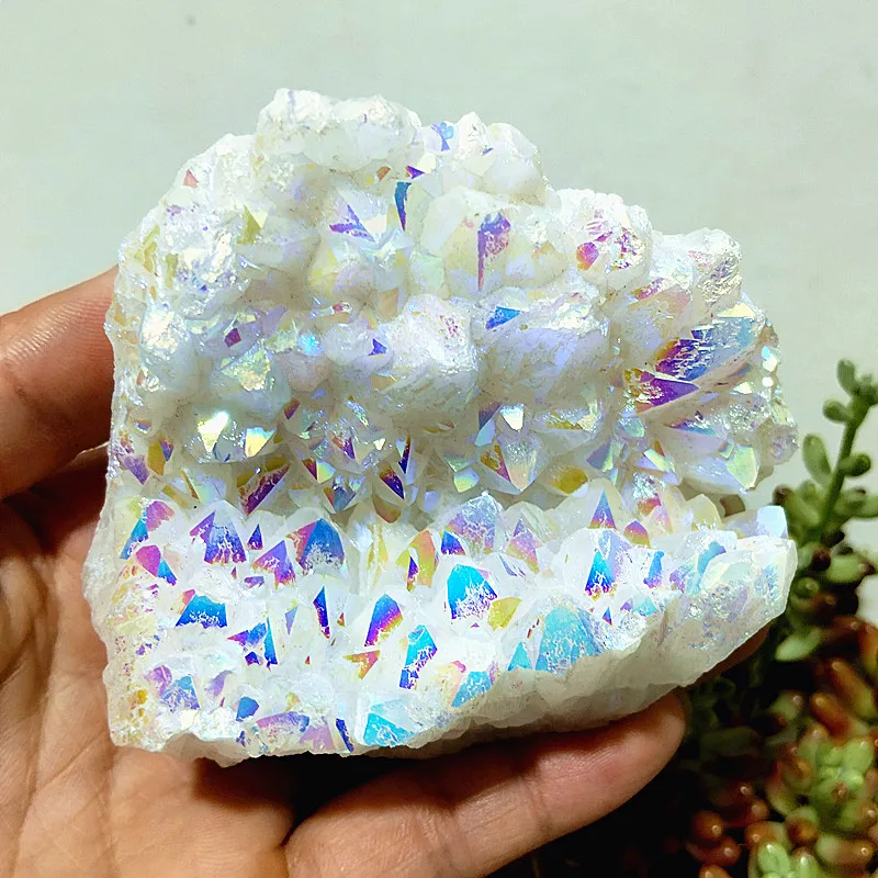 Natural Stone Electroplated Crystal Cluster Mineral Samples Furnishings ...