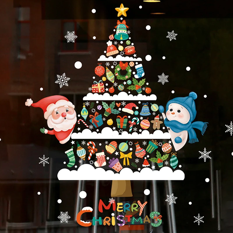 New-Christmas-Decoration-Window-Stickers-Santa-Gifts-Merry-Christmas ...