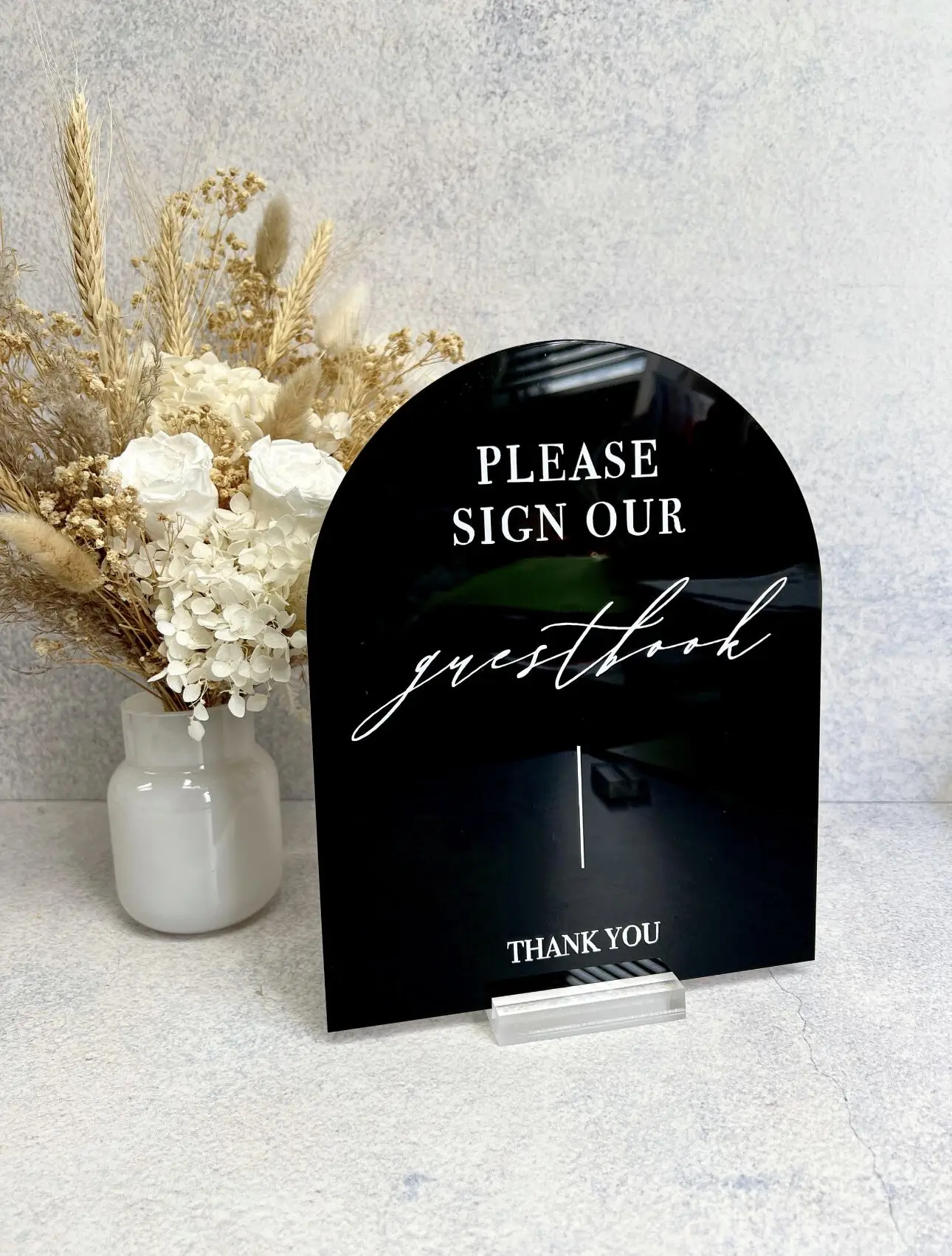Please-Sign-Our-Guest-Book-Acrylic-Sign-with-Stand-6x8inches-Black-Gold ...