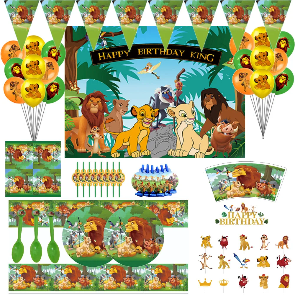 The Lion King Simba Theme Birthday Decor Disposable Tableware Set ...