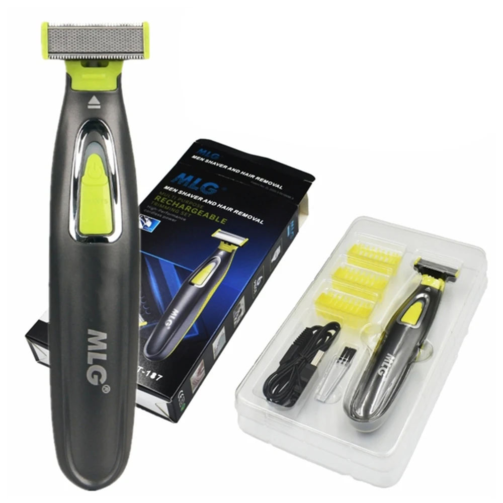 MLG-Washable-Rechargeable-Electric-Shaver-Beard-Razor-Body-Trimmer-Men ...