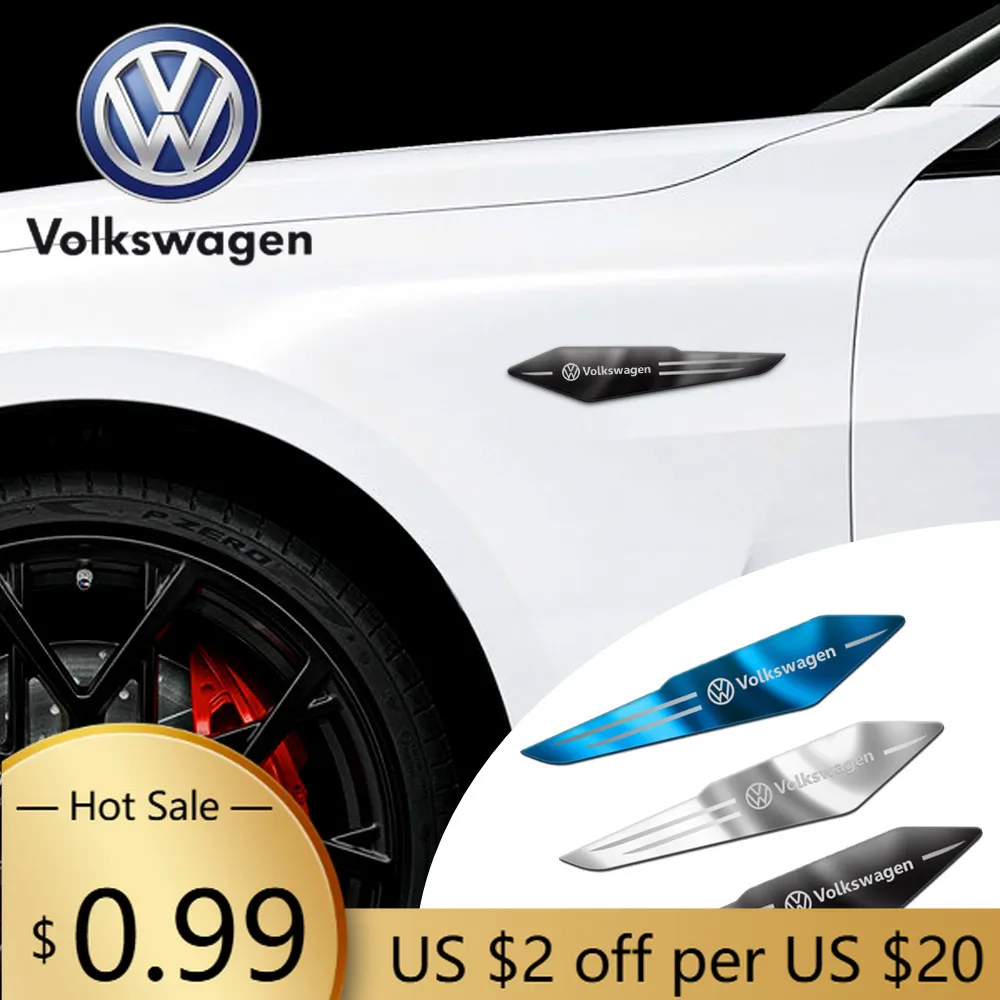 For VOLKSWAGEN VW 2pcs Reflective Car Body Side Fender Decoration ...