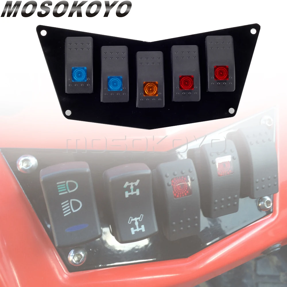 5-Hole-Dash-Switch-Plate-Panel-5-Dash-Switches-5-Switches-Rocker-Toggle ...