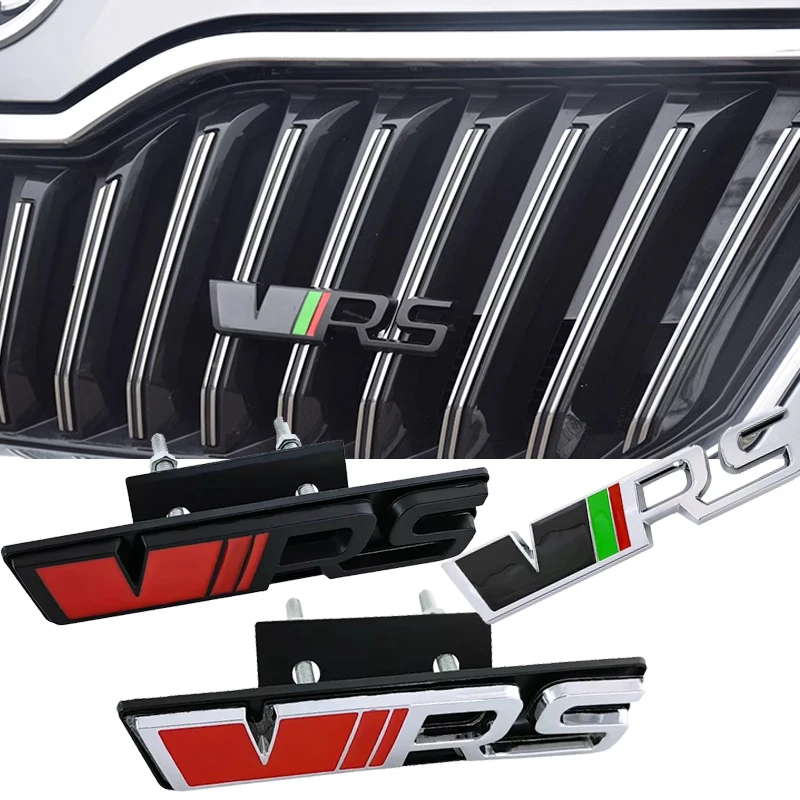 Alloy Sticker for Skoda VRS Logo Karoq 2 A7 Octavia Yeti Fabia 1 Kodiaq ...