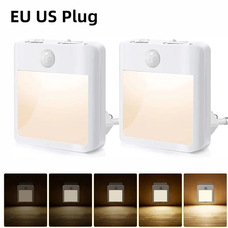 2-Pack-Motion-Sensor-LED-Night-Light-EU-US-AU-UK-Plug-Sleep-Lights-for ...
