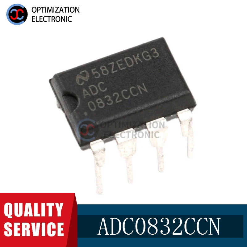New original in line ADC0832CCN DIP 8 8 bit resolution dual channel AD ADC chip ADC0832 ...