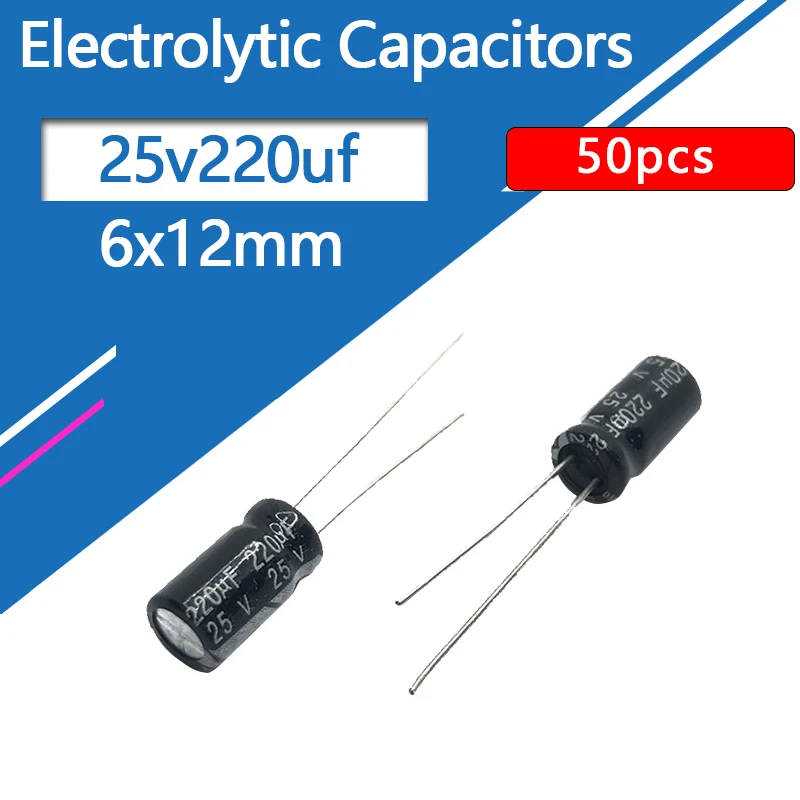 25V220UF-6x11mm-Aluminum-Electrolytic-Capacitors-220uf-25v-220uf25v ...