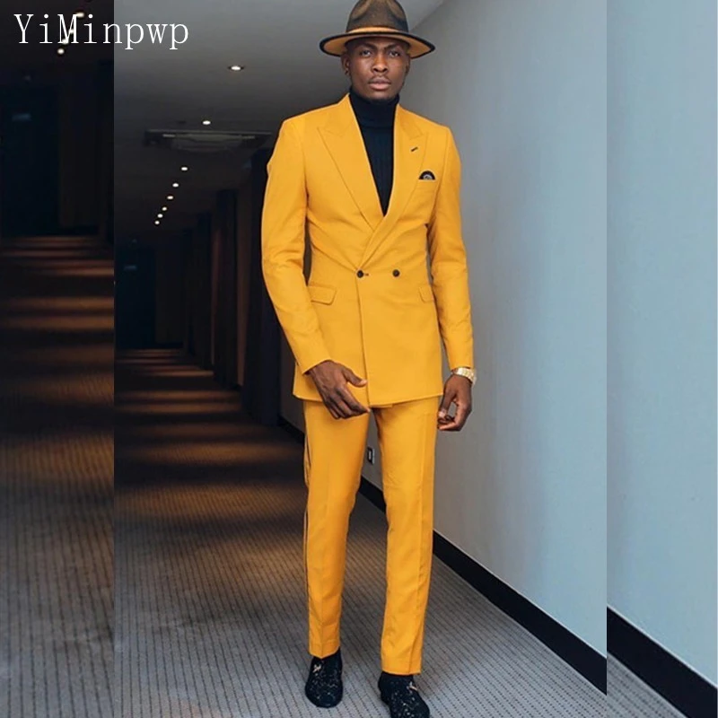 Yellow Suit Jacket Men | Yellow Suit Men Double | Yellow Coat Suit Men ...