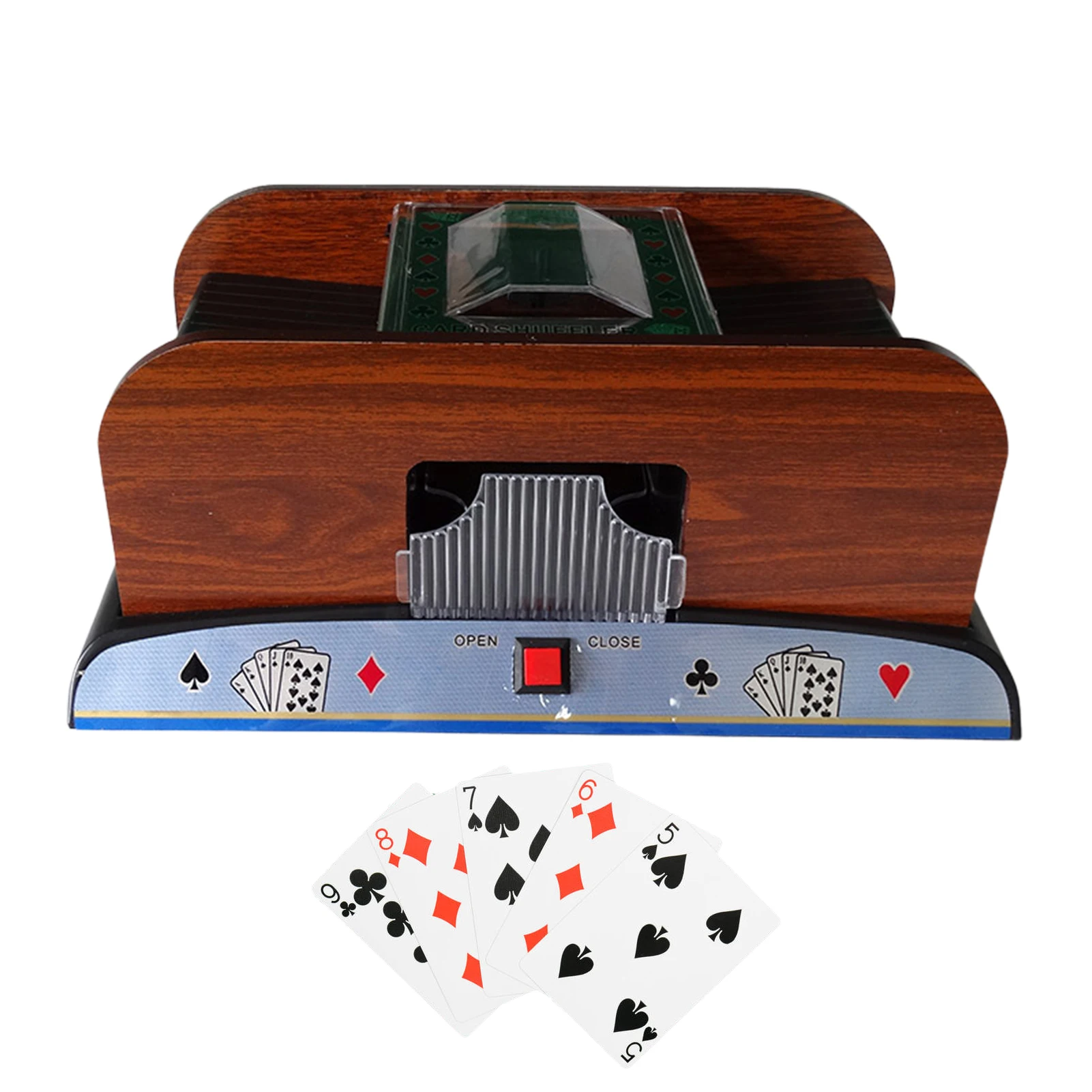 Electric Automatic Wooden Card Shuffler Battery Operated Poker Shuffler ...
