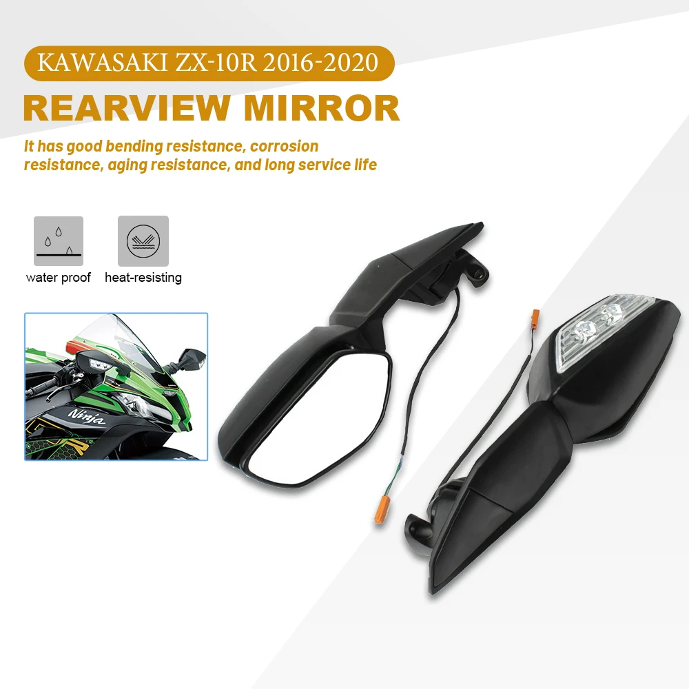 NEW-Rear-View-Mirrors-For-Kawasaki-H2-NINJA-400-ZX4R-ZX10R-ZX-10R-2016 ...