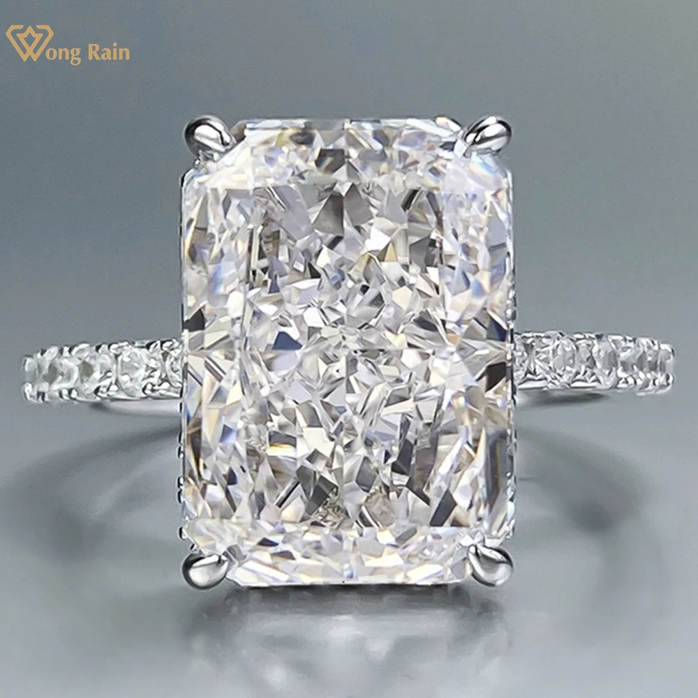 Wong Rain 925 Sterling Silver Crushed Ice Cut 9*13 MM Lab Sapphire ...