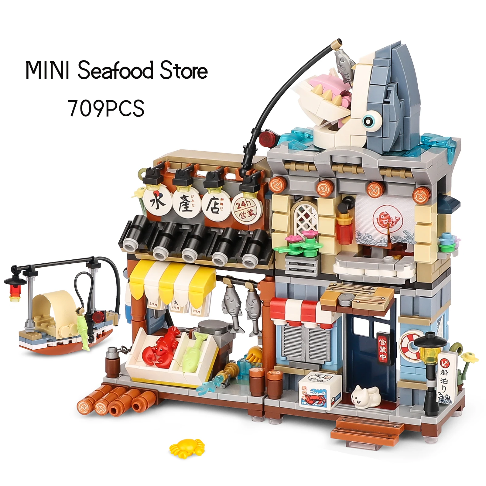 Japanese Style Building Block Toy | Seafood Store Model | Loz Mini ...