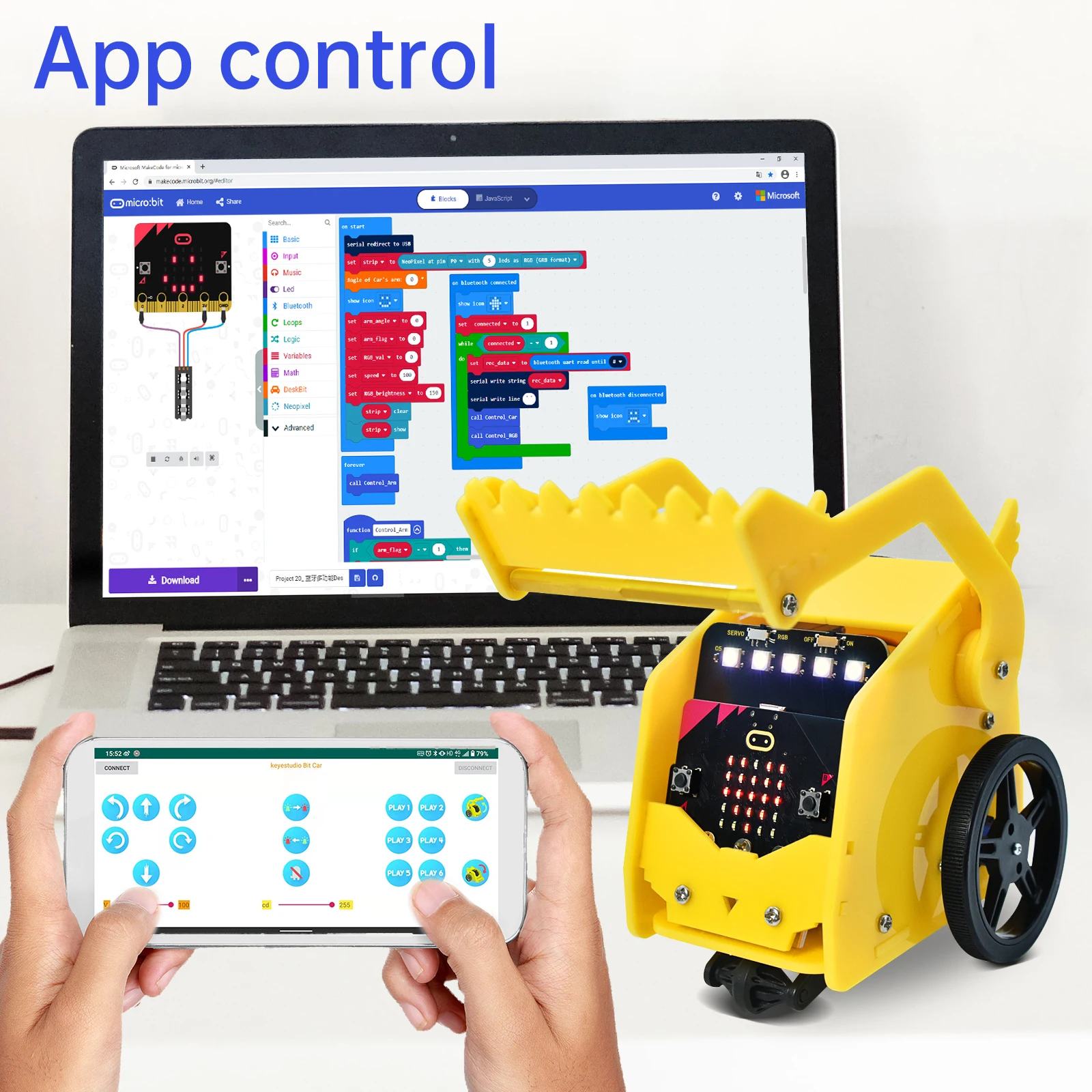 Kidsbits-Robot-Keyestudio-Micro-Bit-V2-DeskBit-dispositivo-peque-o-para ...