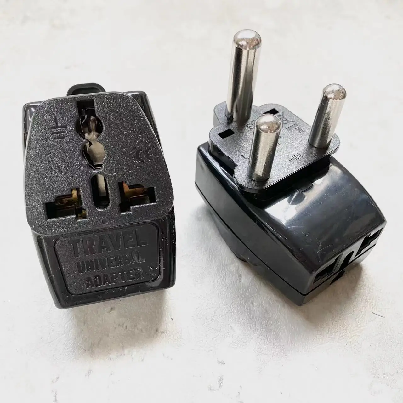 South Africa Travel Adapter Type M Large 15 amp BS 546 2 Port Multi Outlet Black Color 1 TO 3 EU ...