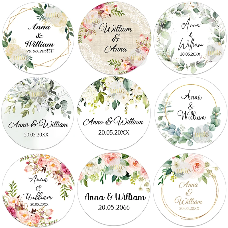 Personalized Round Circle Label Stickers Custom Stickers For Wedding ...