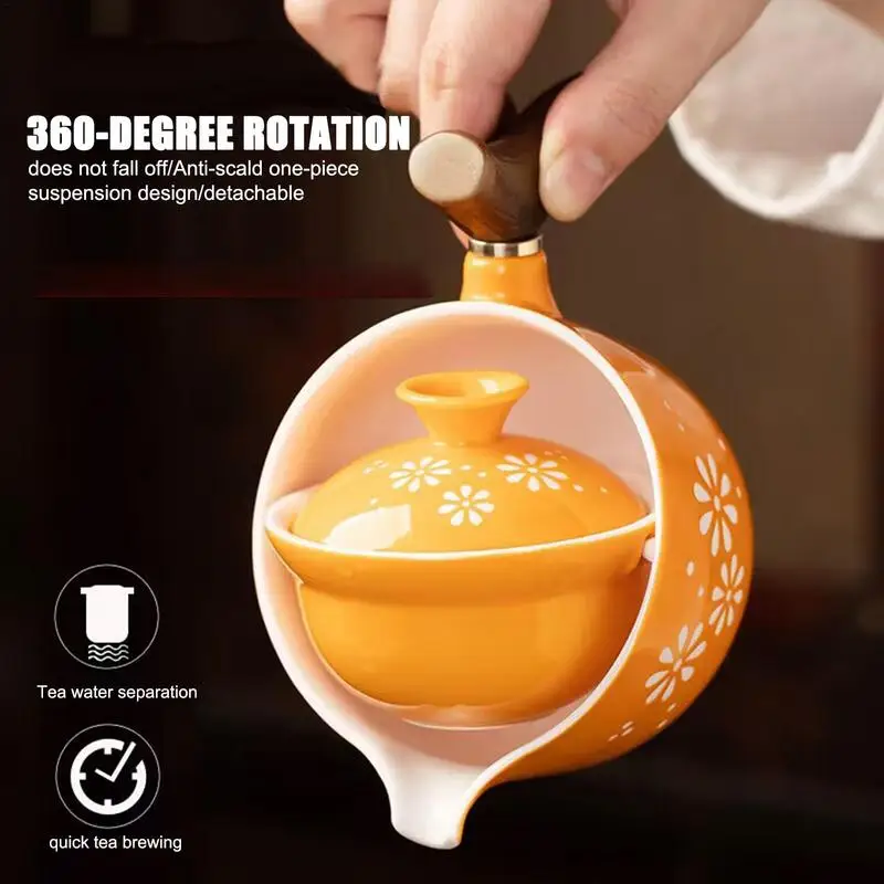 Portable Teaware Chinese Gongfu Kung Fu Tea Set 360 Rotating Teapot Tea ...