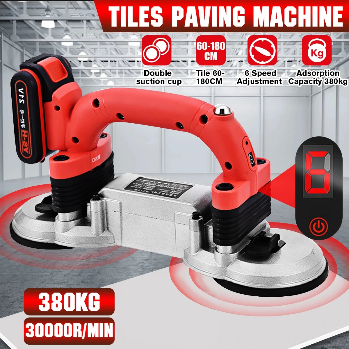 1500w Tiling Tiles Machine Tiles Vibrator Suction Cup Adjustable ...