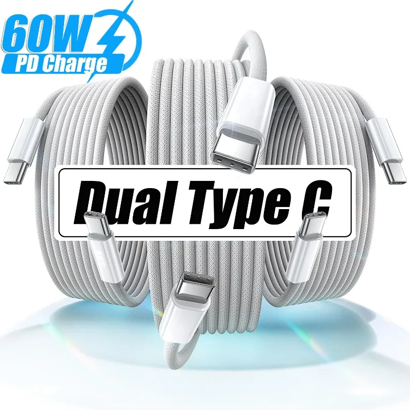 Dual-Type-C-PD-60W-Cable-Mobile-Phone-Charging-Cord-for-Iphone-15Pro ...