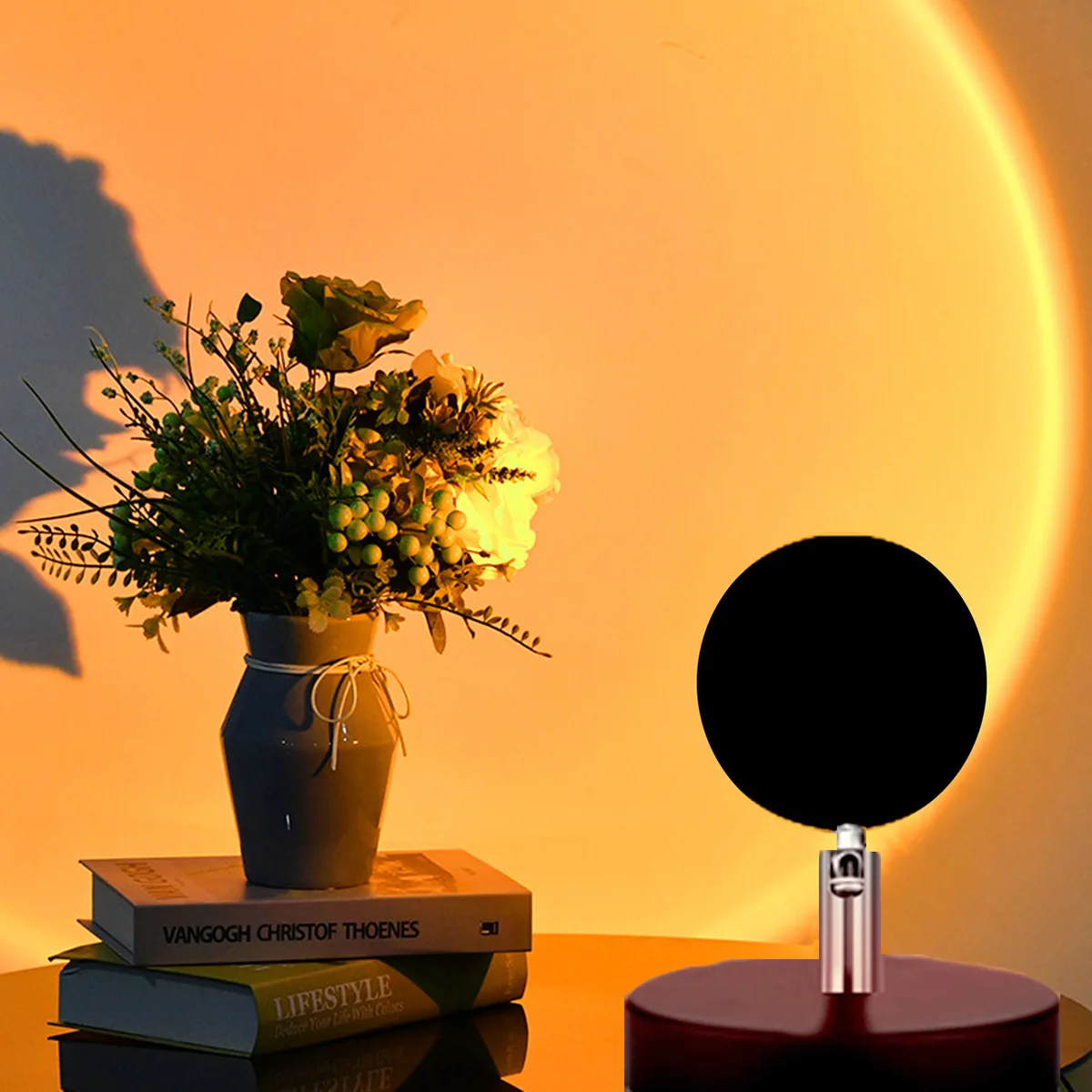 1x-USB-Sunset-Lamp-LED-Rainbow-Neon-Night-Light-Projector-Photography ...