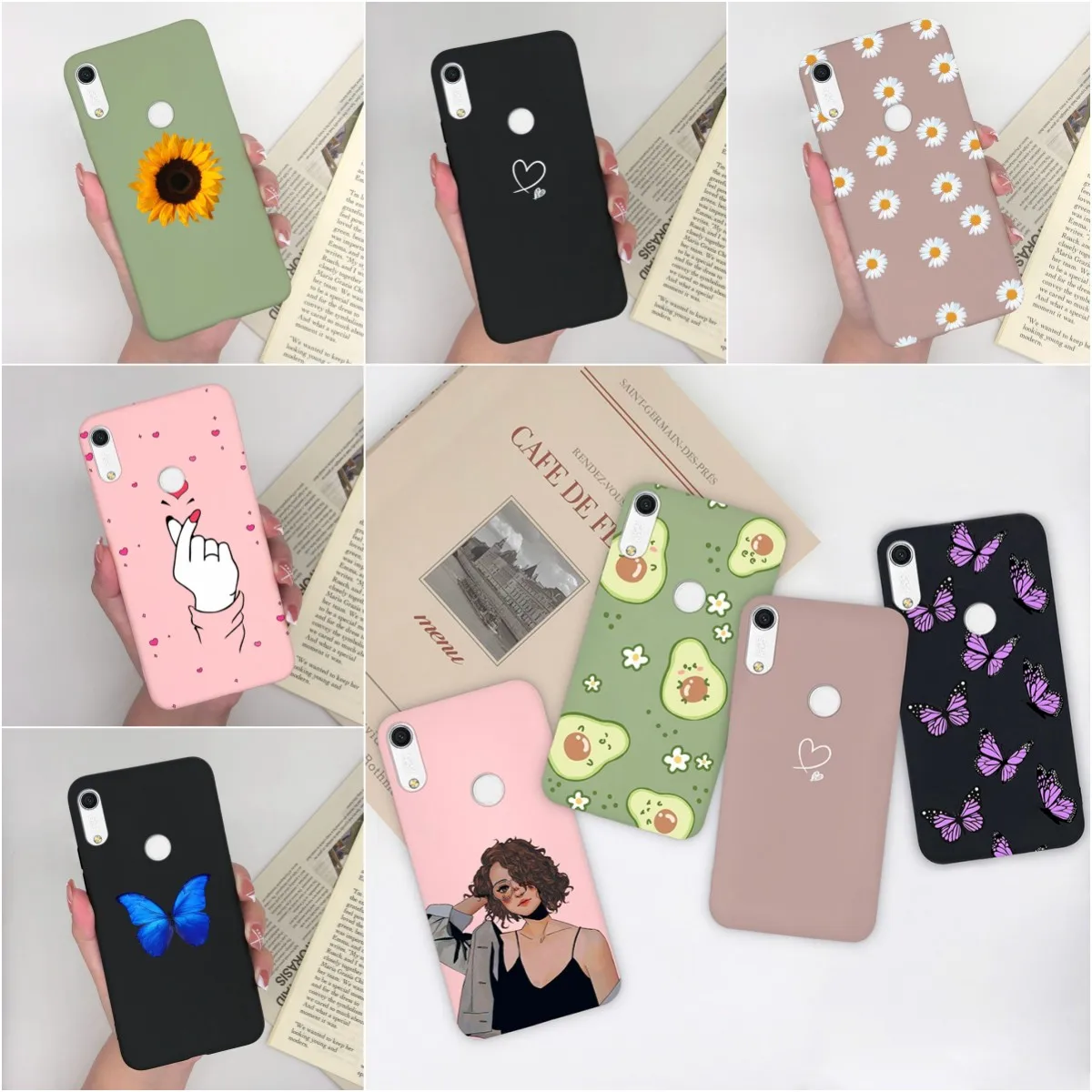 For-Huawei-Y6s-Y6-Pro-2019-Phone-Case-Cover-Fashion-Heart-Avocado-Matte ...