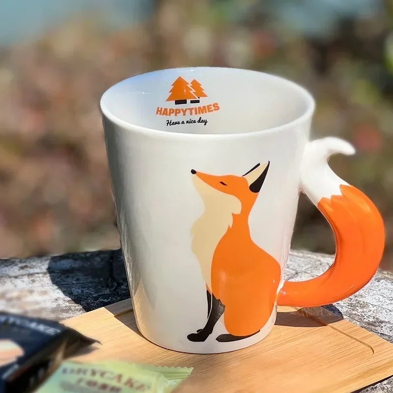 360ML-Ceramic-Cups-Creative-Fox-Cartoon-Coffee-Mugs-Anti-scalding ...