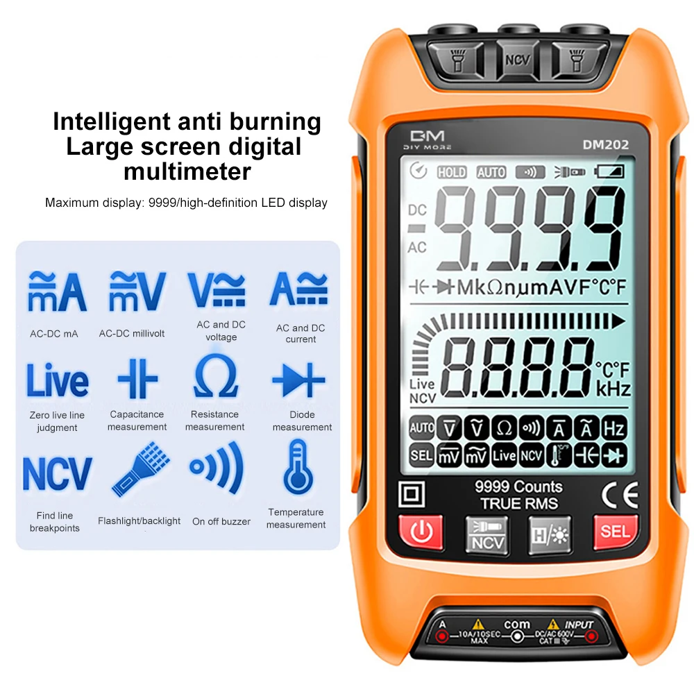 DM201-DM202-Smart-Digital-Multimeter-DC-AC-6000-9999-Count-True-RMS ...
