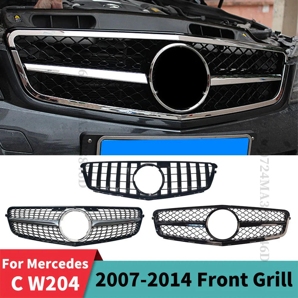Front-Inlet-Grille-Bumper-Grill-Accessories-For-Mercedes-Benz-C-W204 ...