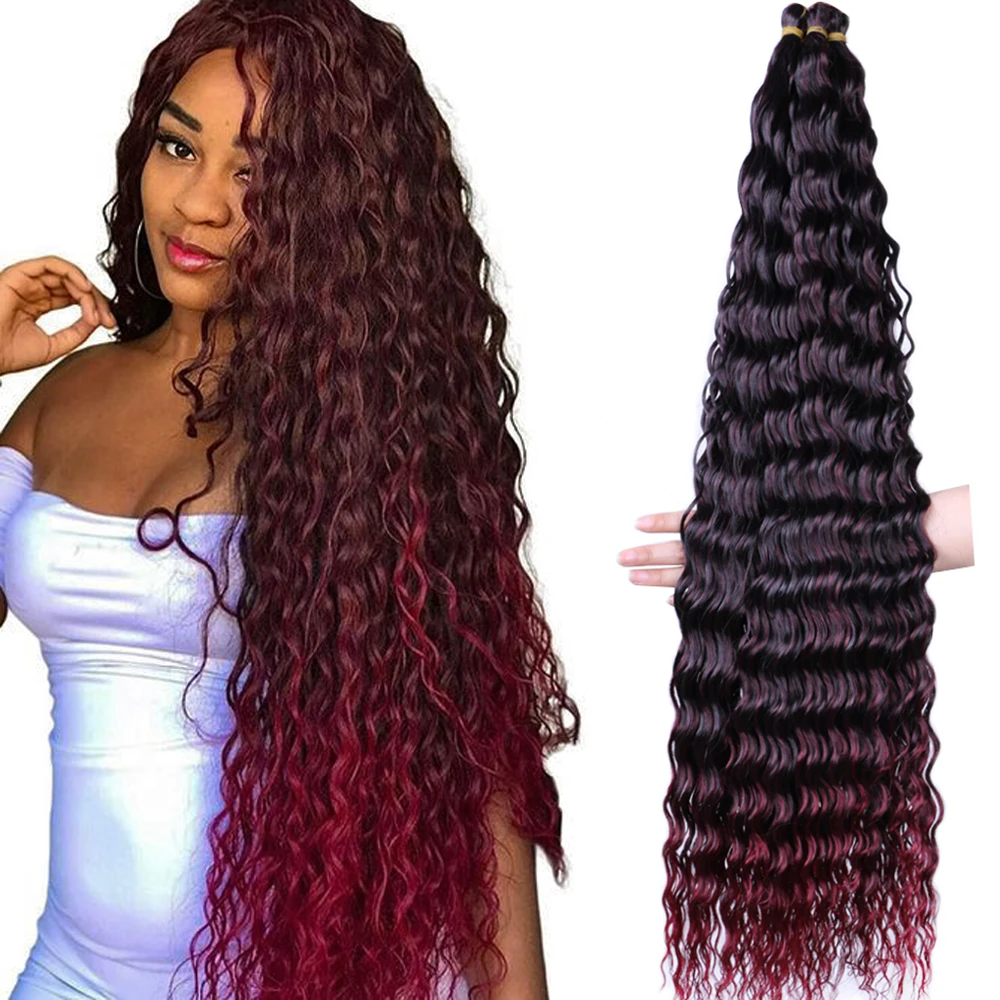 Ombre-Deep-Wave-Twist-Synthetic-Crochet-Hair-Black-Bug-Ocean-Wave-32 ...