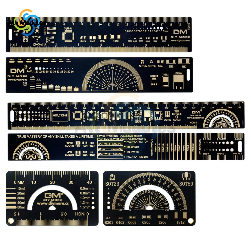 4cm-15cm-20cm-25cm-PCB-Ruler-Multi-functional-Measuring-Tool-Resistor ...