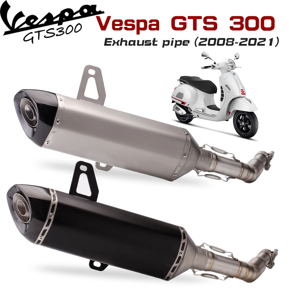 For vespa GTS300 Motorcycle System Escape Slip On Front Tube Link Pipe ...