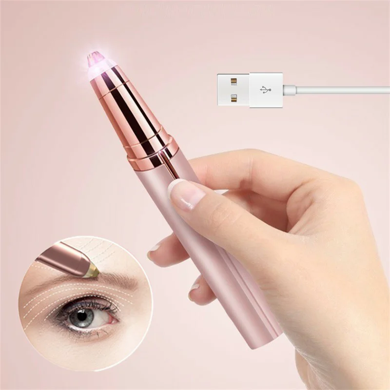 Usb Electric Eyebrow Trimmer Painless Eye Brow Epilator Mini Eye Brow ...