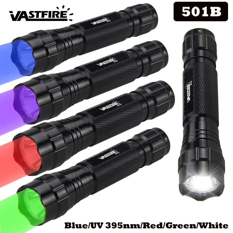 501B-Hunting-Flashlight-Red-Green-White-Blue-Purple-UV-395NM-Torch ...