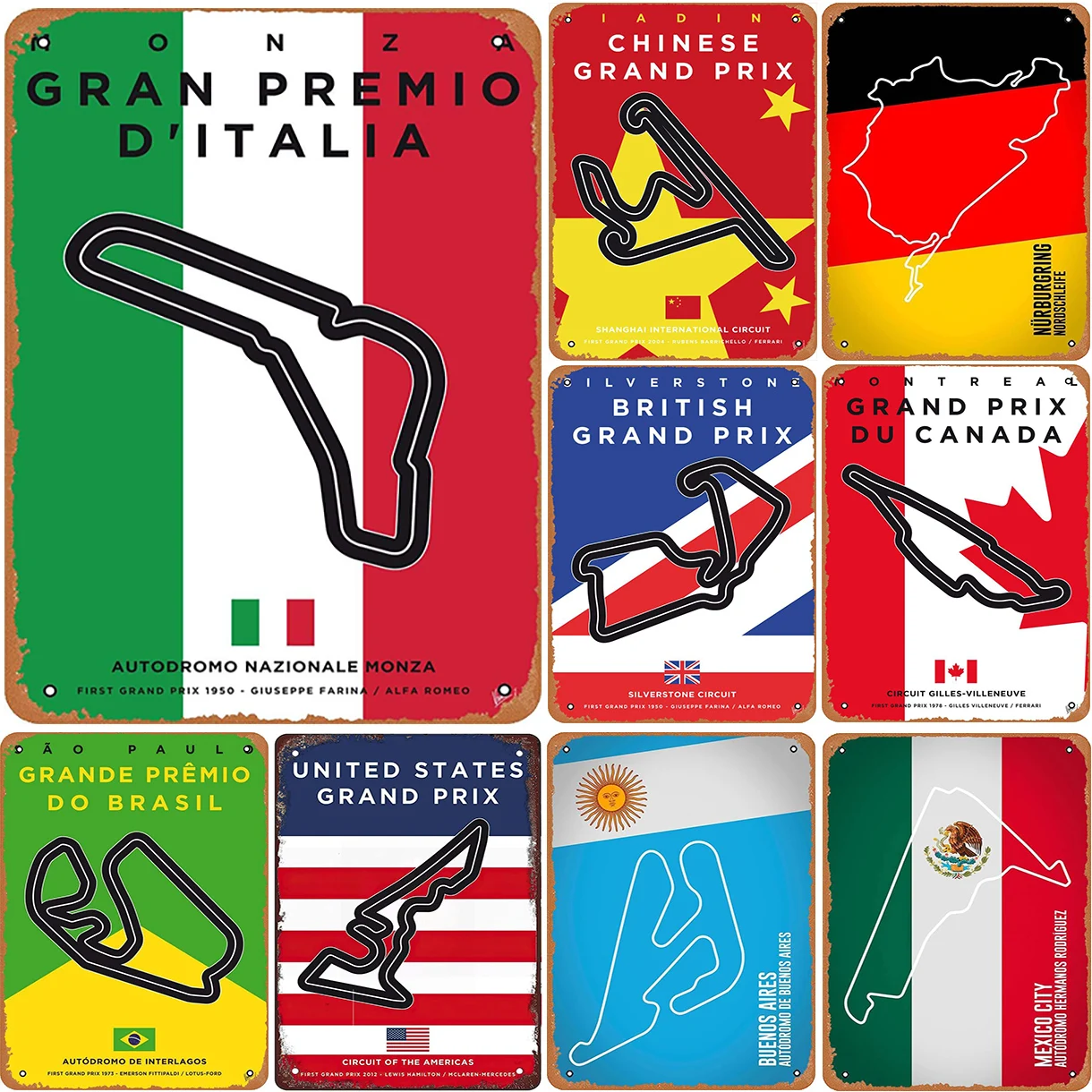 Grand-Prix-Metal-Tin-Signs-Grand-Premio-Car-Racing-Maps-Wall-Decor-for ...