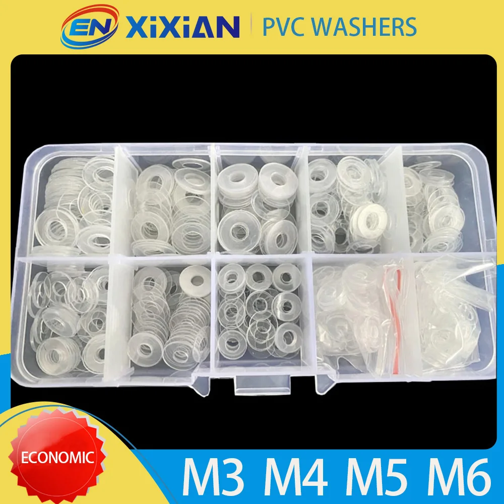M2 M3 M4 M5 M6 M8 M10 M12 M14 M20 PVC Washers Set Hard Plastic Nylon ...