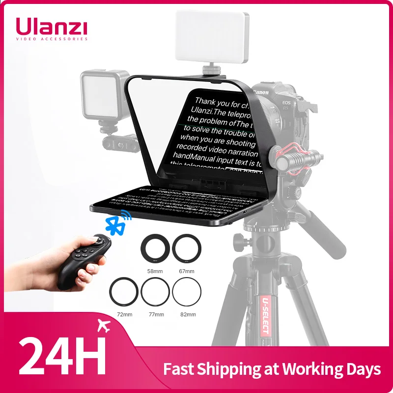 Ulanzi-Prompter Universal RT02, cámara DSLR, Smartphone, tableta, portátil, Teleprompter ...