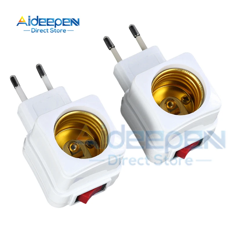 2Pcs-220V-E27-LED-Light-Lamp-Bulb-Socket-Integrated-With-On-Off-Switch ...