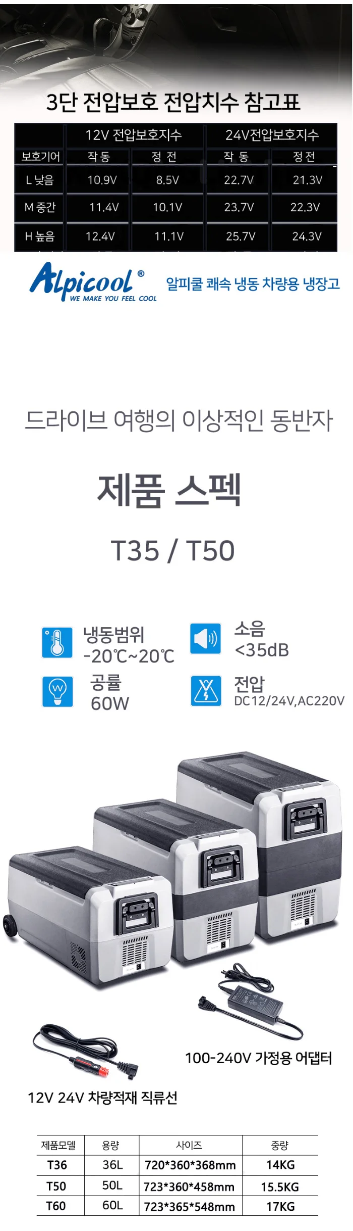 Alpicool T36 T50 T60 압축기는 차량 냉동기 냉장고 냉동 미니 냉장고 가정용 냉각에 사용할 수 있습니다 알피쿨 ...