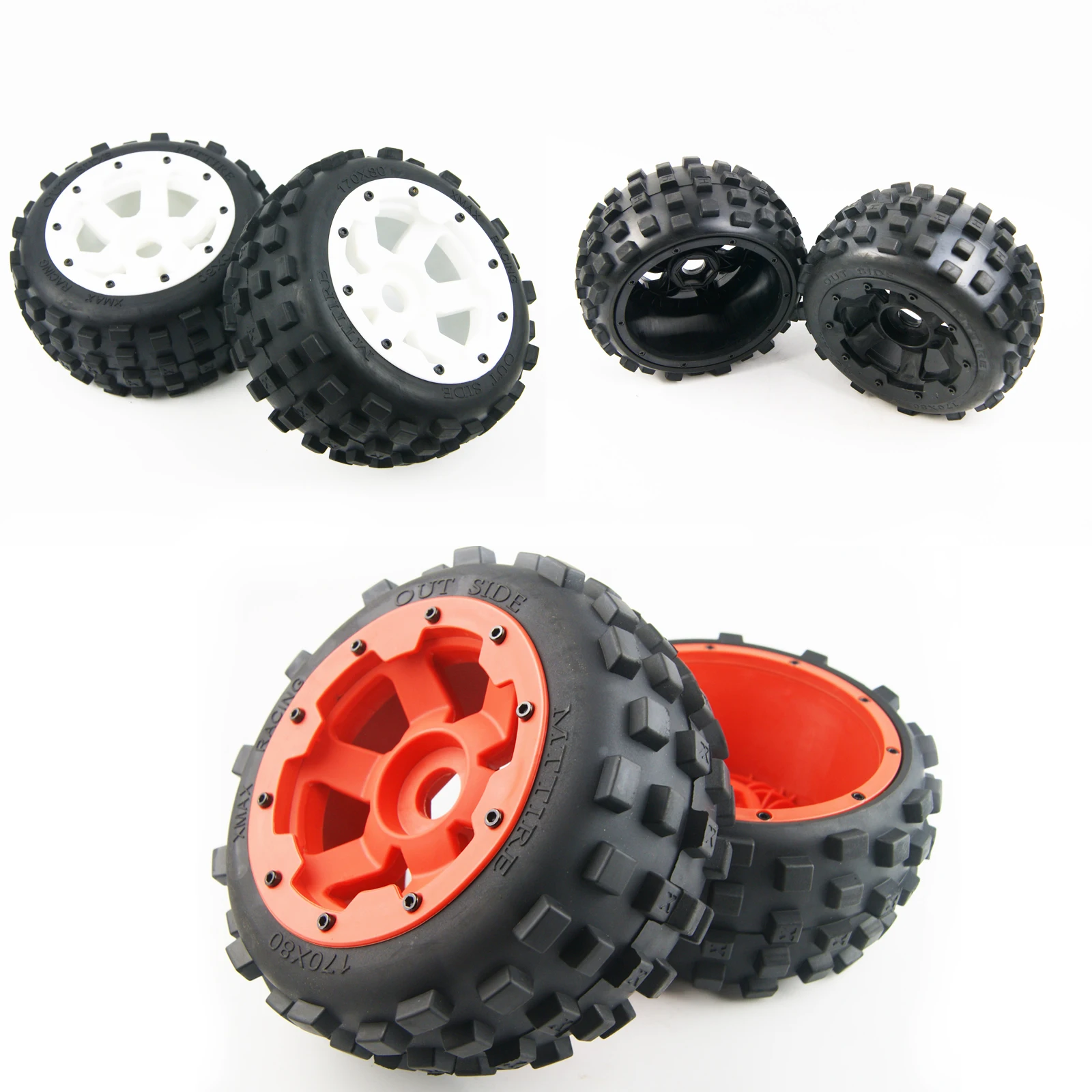 Rear-Off-Road-Knobby-Tire-White-Wheel-For-Hpi-Rovan-Rofun-KM-Baja-5b ...